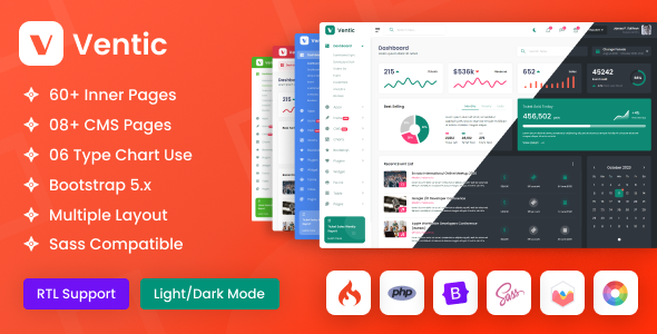 Ventic - CodeIgniter Event Ticketing Admin Dashboard Template