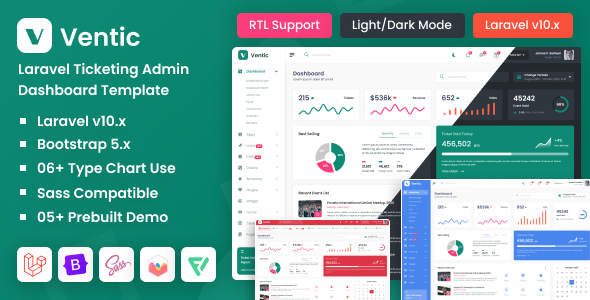 Ventic - Event Ticketing Bootstrap 5 Laravel Admin Template